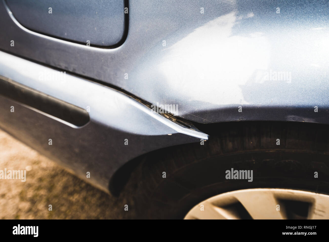 Car Crash and Car Damage. Body work and bumper Stock Photo - Alamy