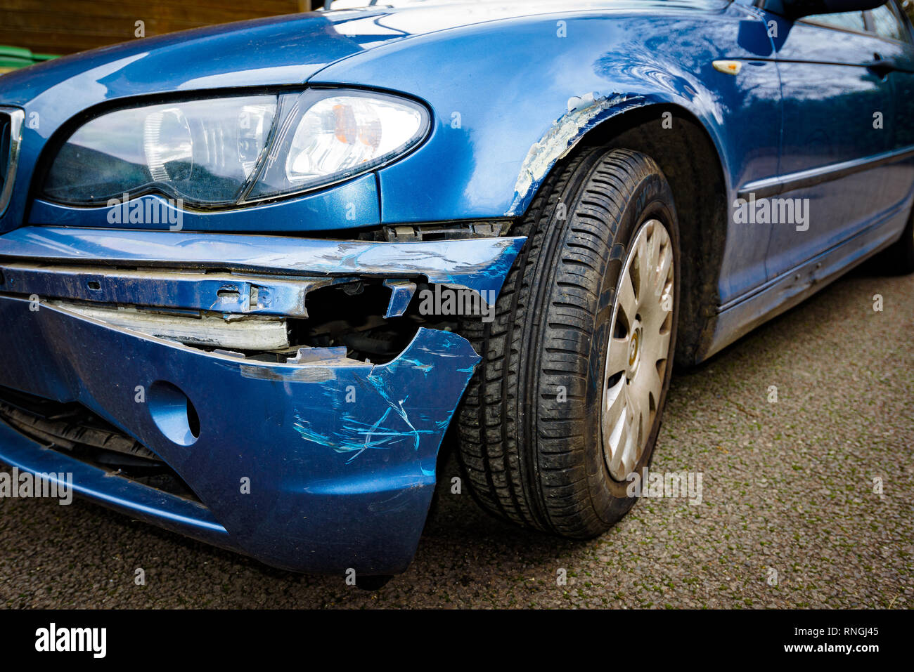 Car Crash and Car Damage. Body work and bumper Stock Photo - Alamy