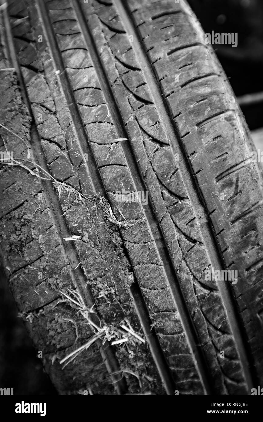 Car Crash and Car Damage. Vehicle in a field after high speed crash ...