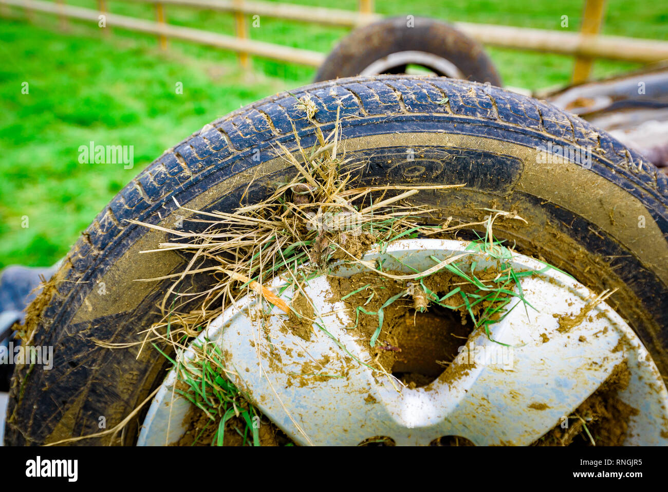 Car Crash and Car Damage. Vehicle rolled over in a field after a high ...