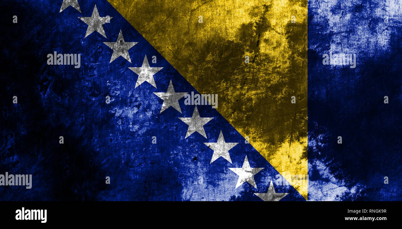 Old Bosnia and Herzegovina grunge background flag Stock Photo - Alamy