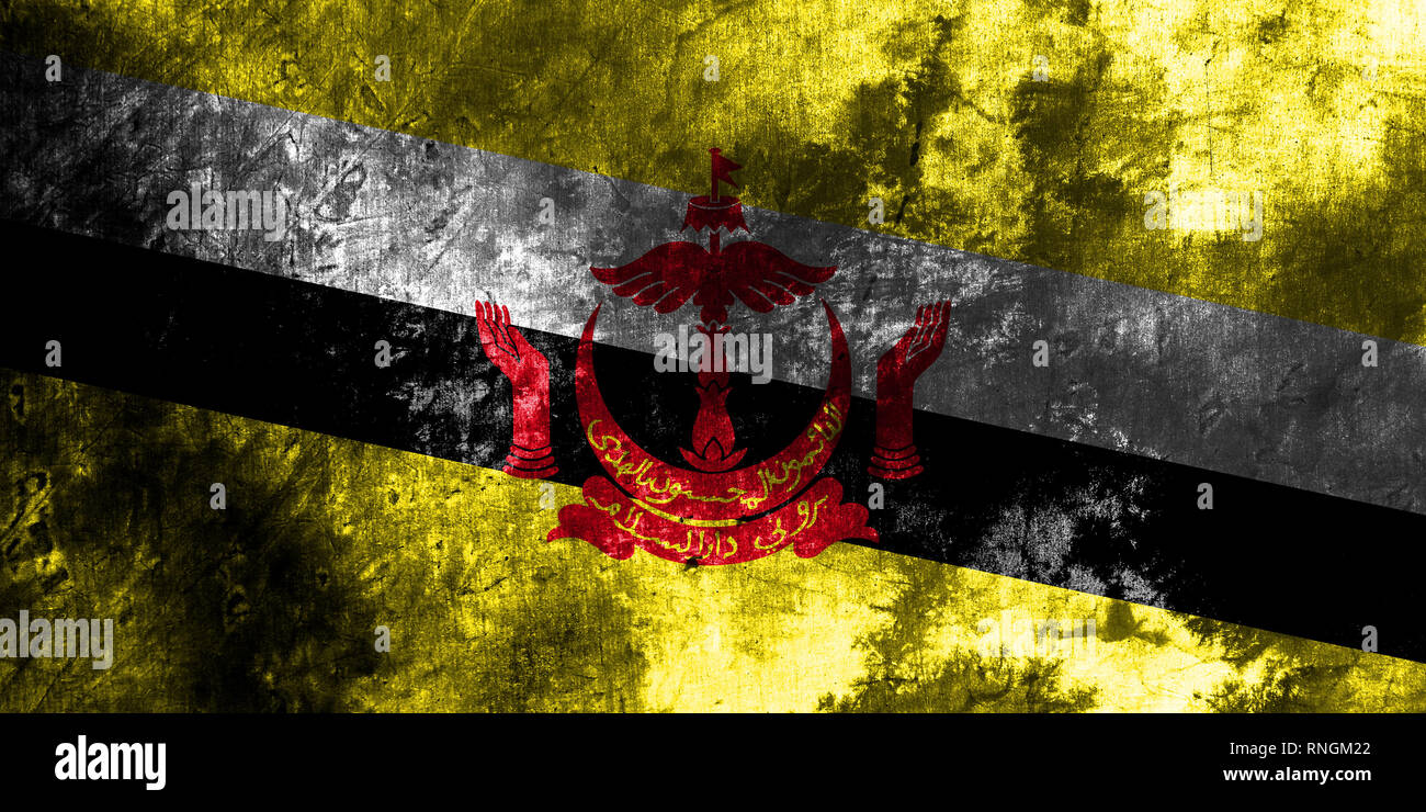 Old Brunei grunge background flag Stock Photo - Alamy