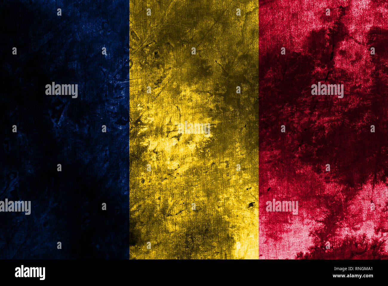 Old Chad grunge background flag Stock Photo - Alamy