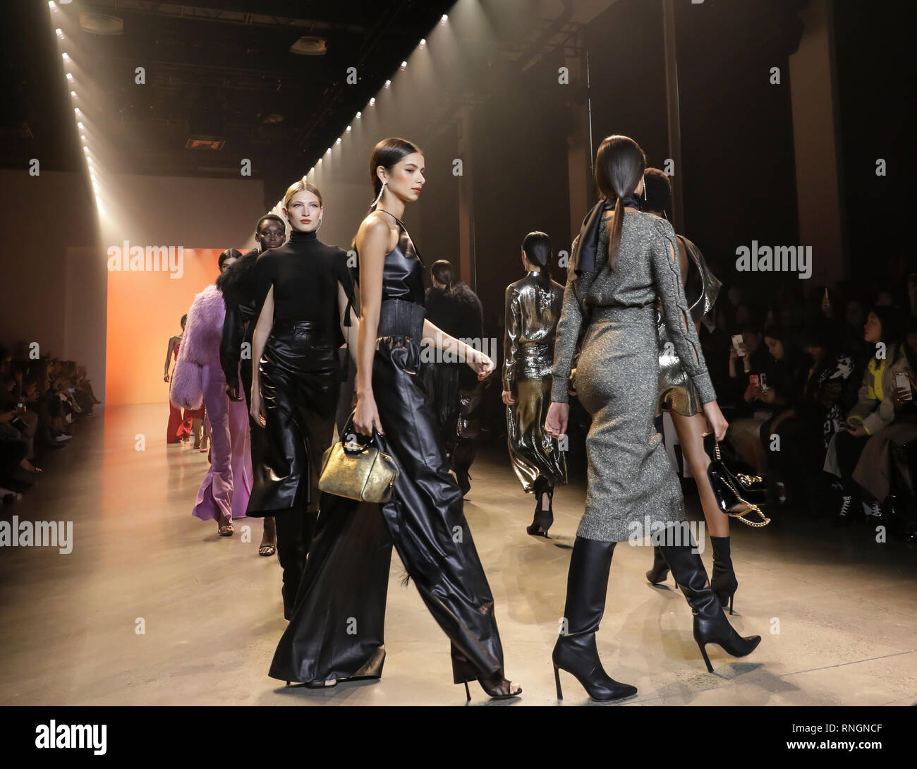 New York, NY, USA - February 8, 2019: Models walk runway for Cushnie ...