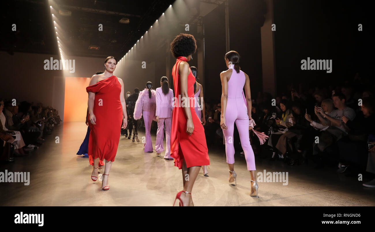 New York, NY, USA - February 8, 2019: Models walk runway for Cushnie ...