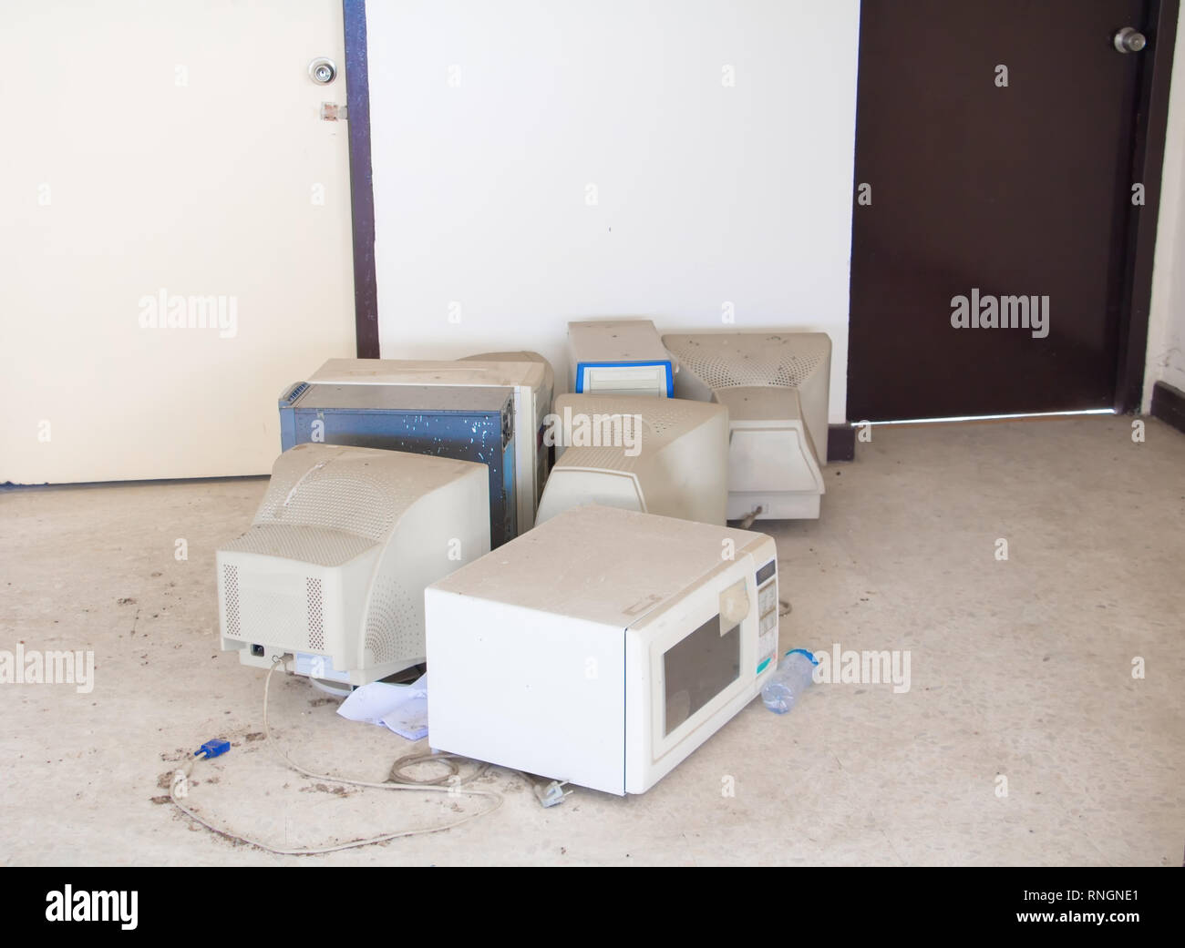 computer garbage electronic old technology dirty which has pollution ...