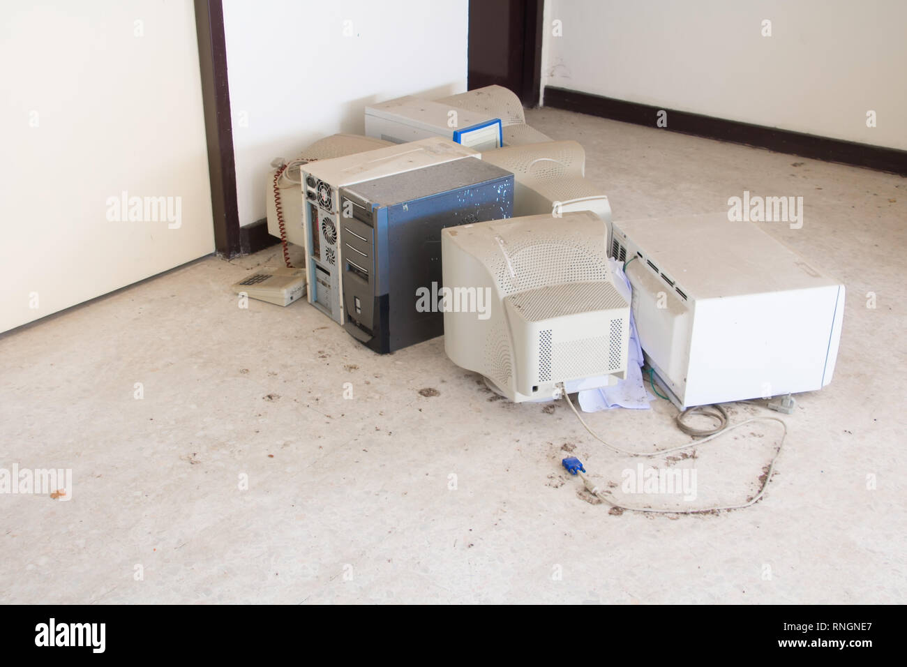 computer garbage electronic old technology dirty which has pollution ...