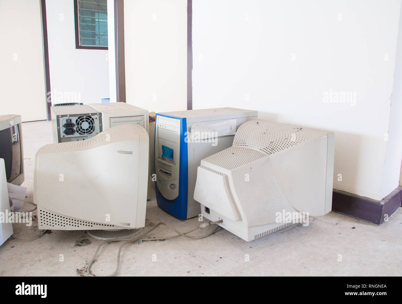 computer garbage electronic old technology dirty which has pollution ...