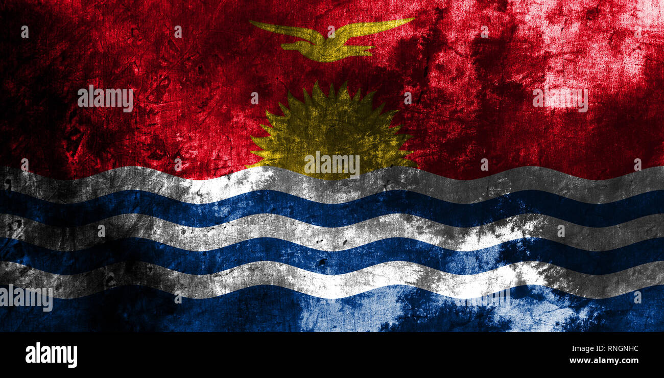 Old Kiribati grunge background flag Stock Photo - Alamy