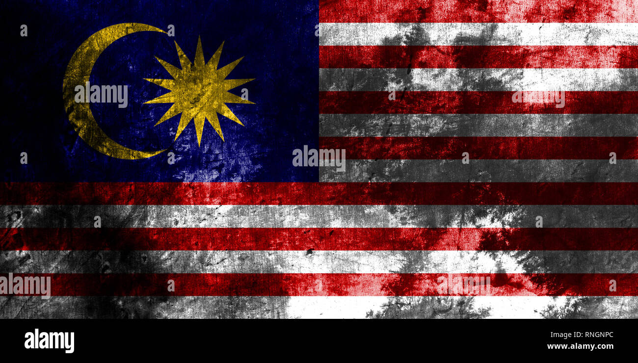 Old Malaysia grunge background flag Stock Photo - Alamy