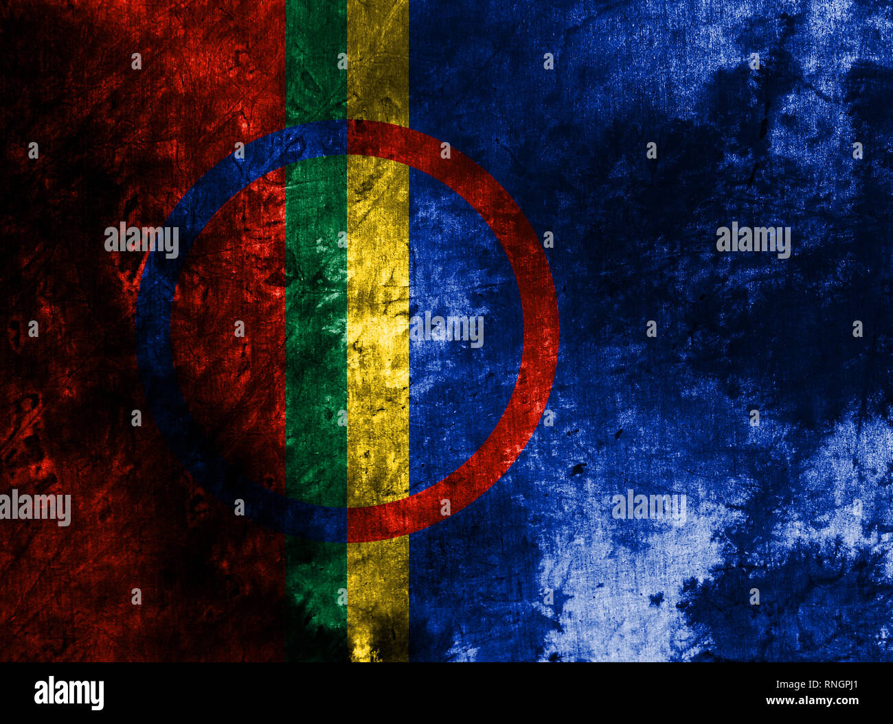 Sami grunge flag, Norway dependent territory flag Stock Photo - Alamy