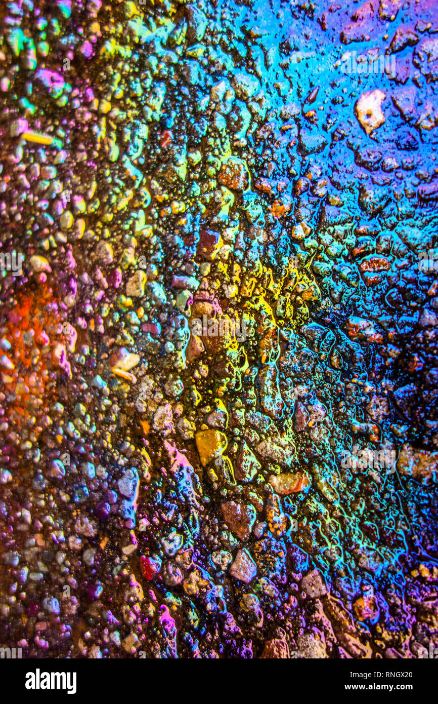 Colorful oil slick hi-res stock photography and images - Alamy