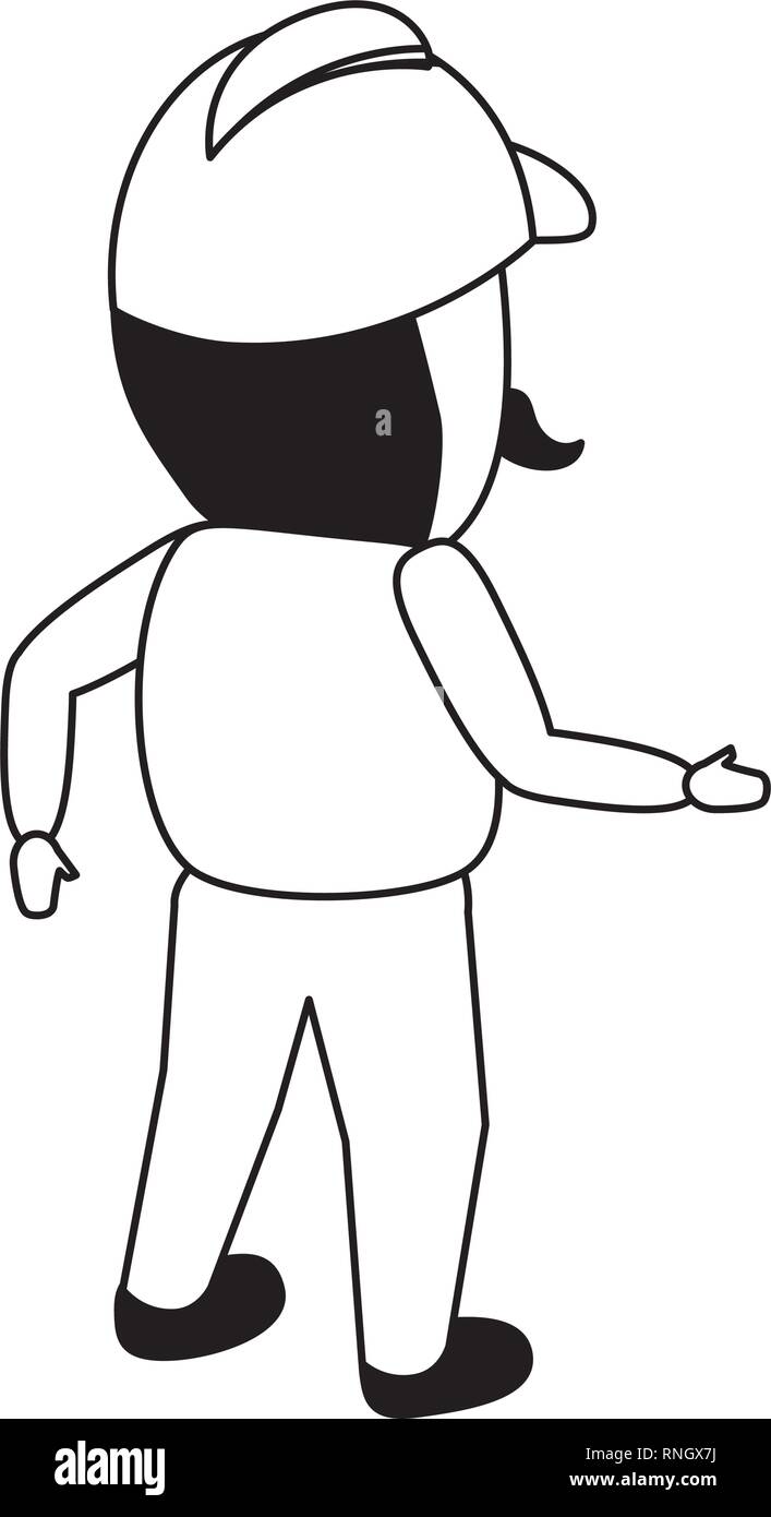 Worker back view building back Stock Vector Images - Alamy