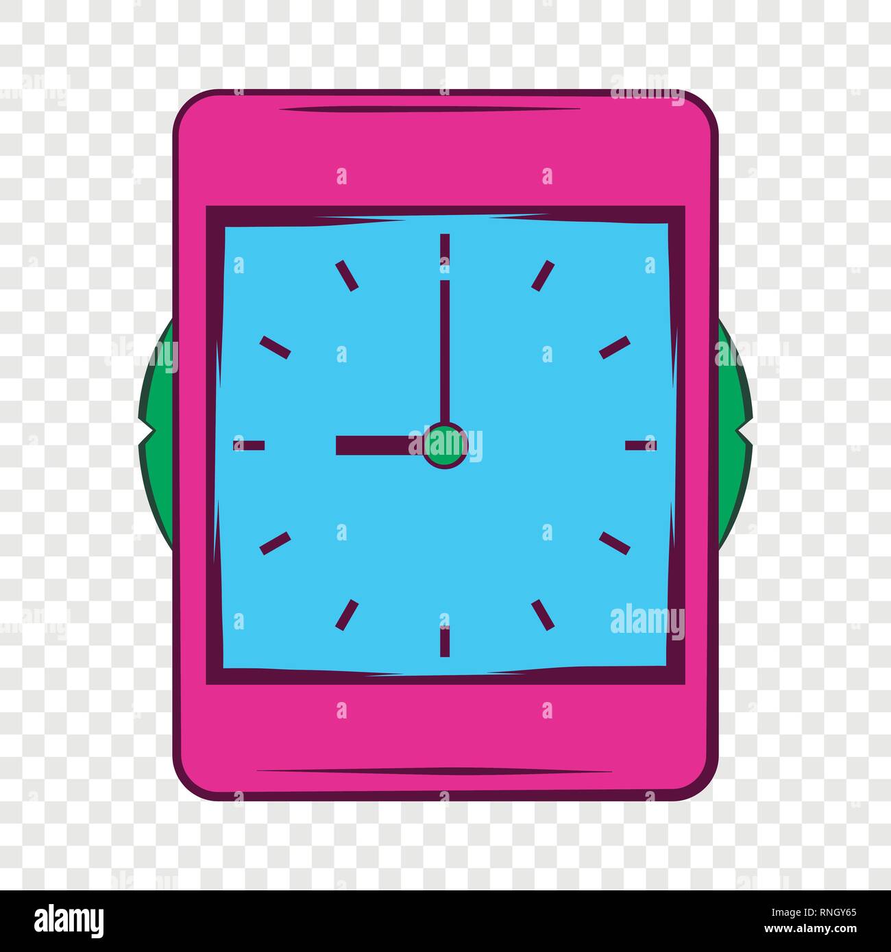 Pink alarm clock icon in cartoon style Stock Vector Image & Art - Alamy
