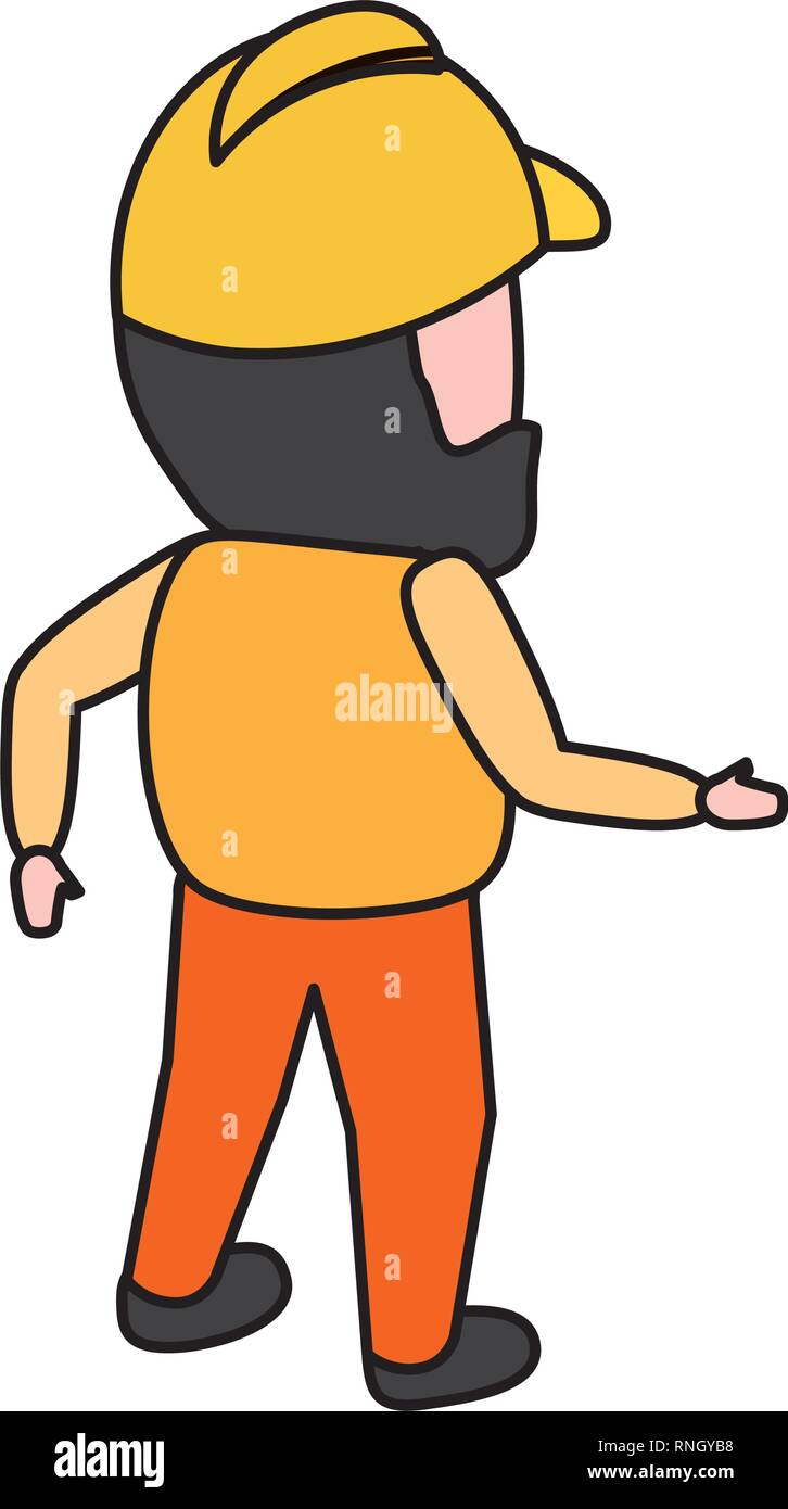 Worker back view building Stock Vector Images - Alamy