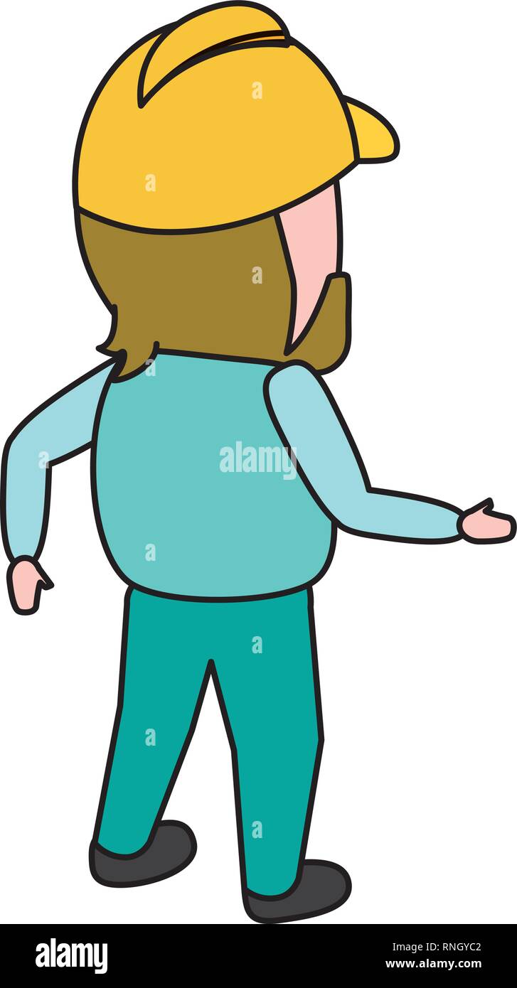 Worker back view building back Stock Vector Images - Alamy