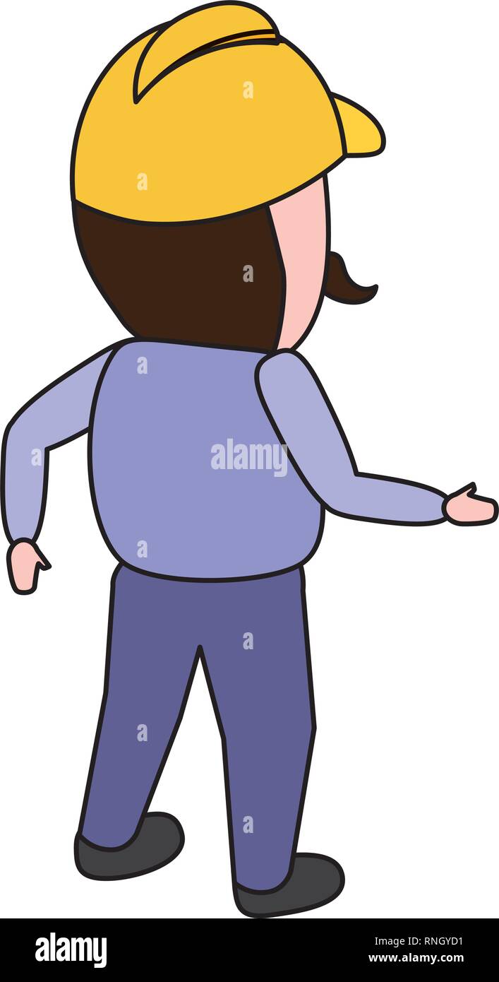 Worker back view building Stock Vector Images - Alamy