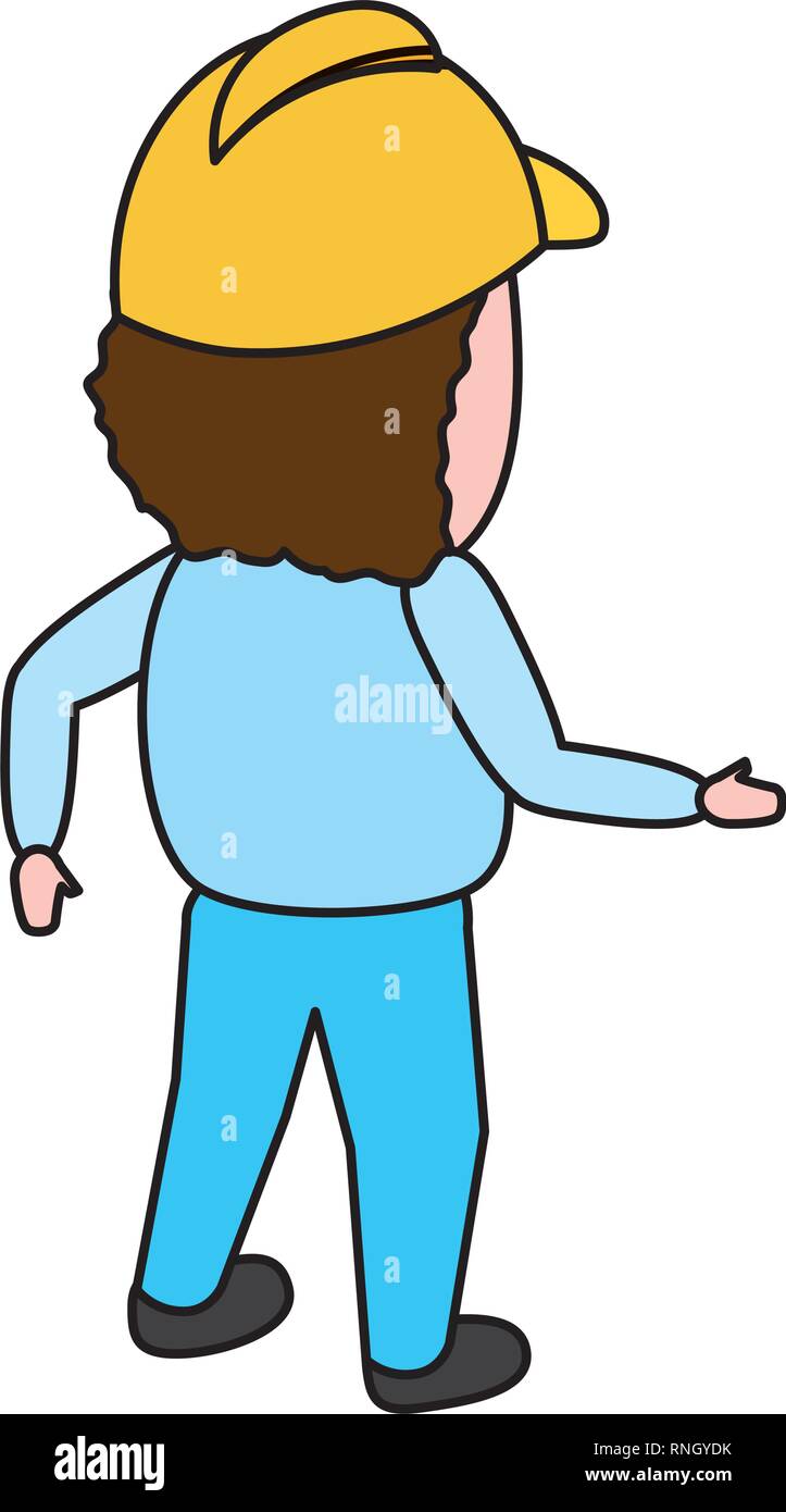 Worker back view building back Stock Vector Images - Alamy