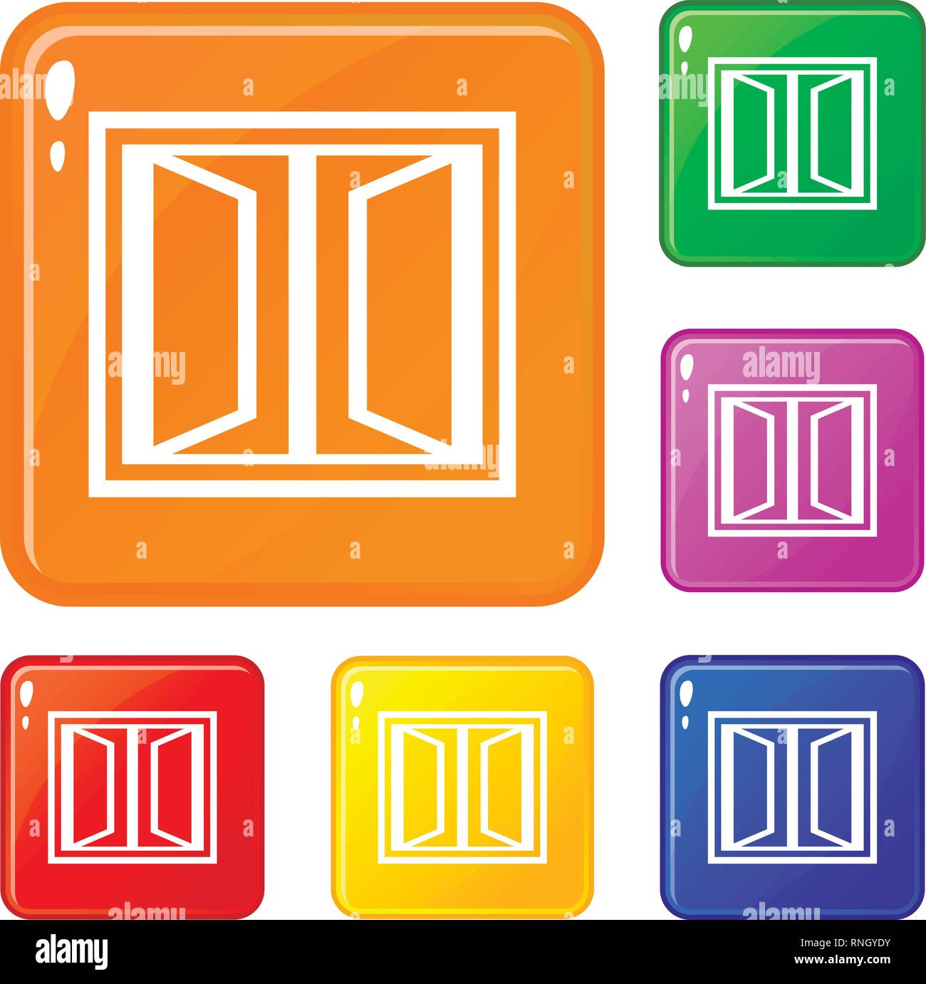 Plastic window frame icons set vector color Stock Vector Image & Art ...