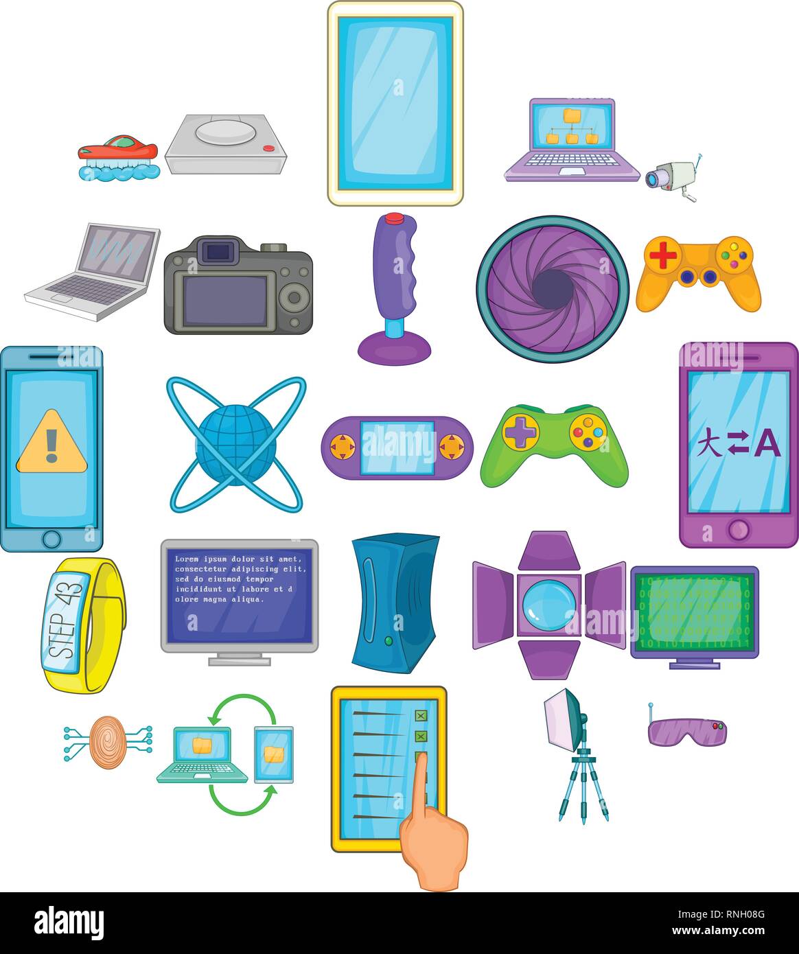 Electric parts icons set, cartoon style Stock Vector Image & Art - Alamy