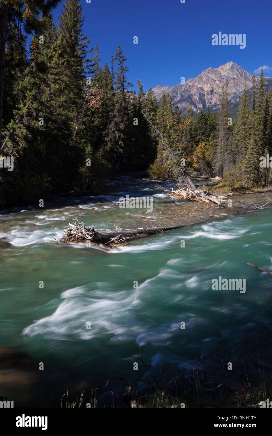 Maligne River Tail, Jasper National Park, Alberta, Canada Stock Photo ...