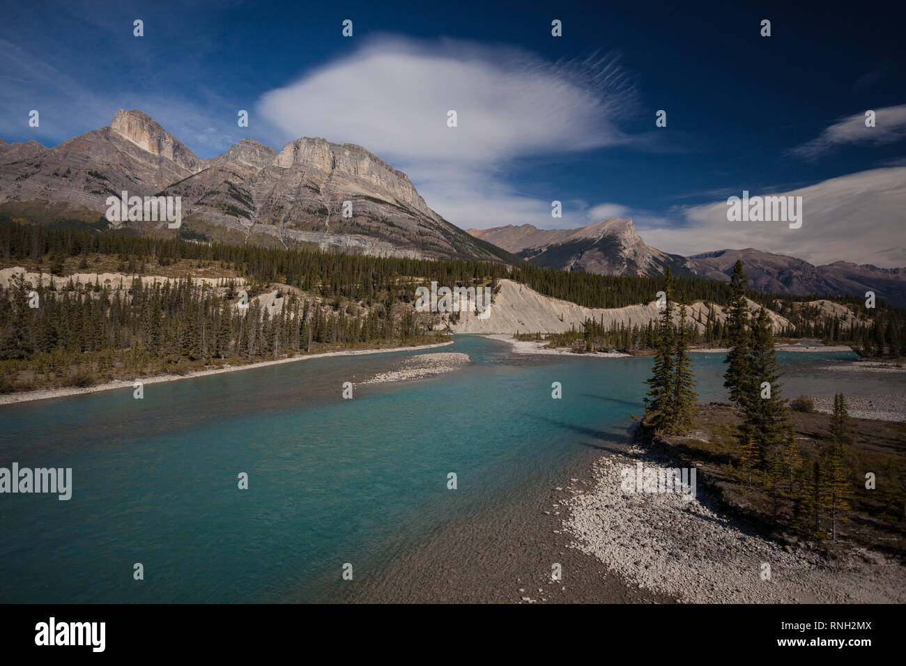 Saskatchewan River Crossing, Banff National Park, Alberta, Canada Stock ...