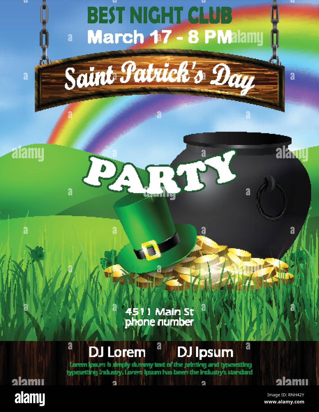 Vector St. Patrick s Day poster design template Stock Vector Image ...