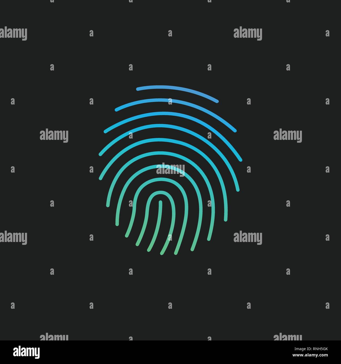 Cryptographic signature glyph icon, security and identity, fingerprint ...