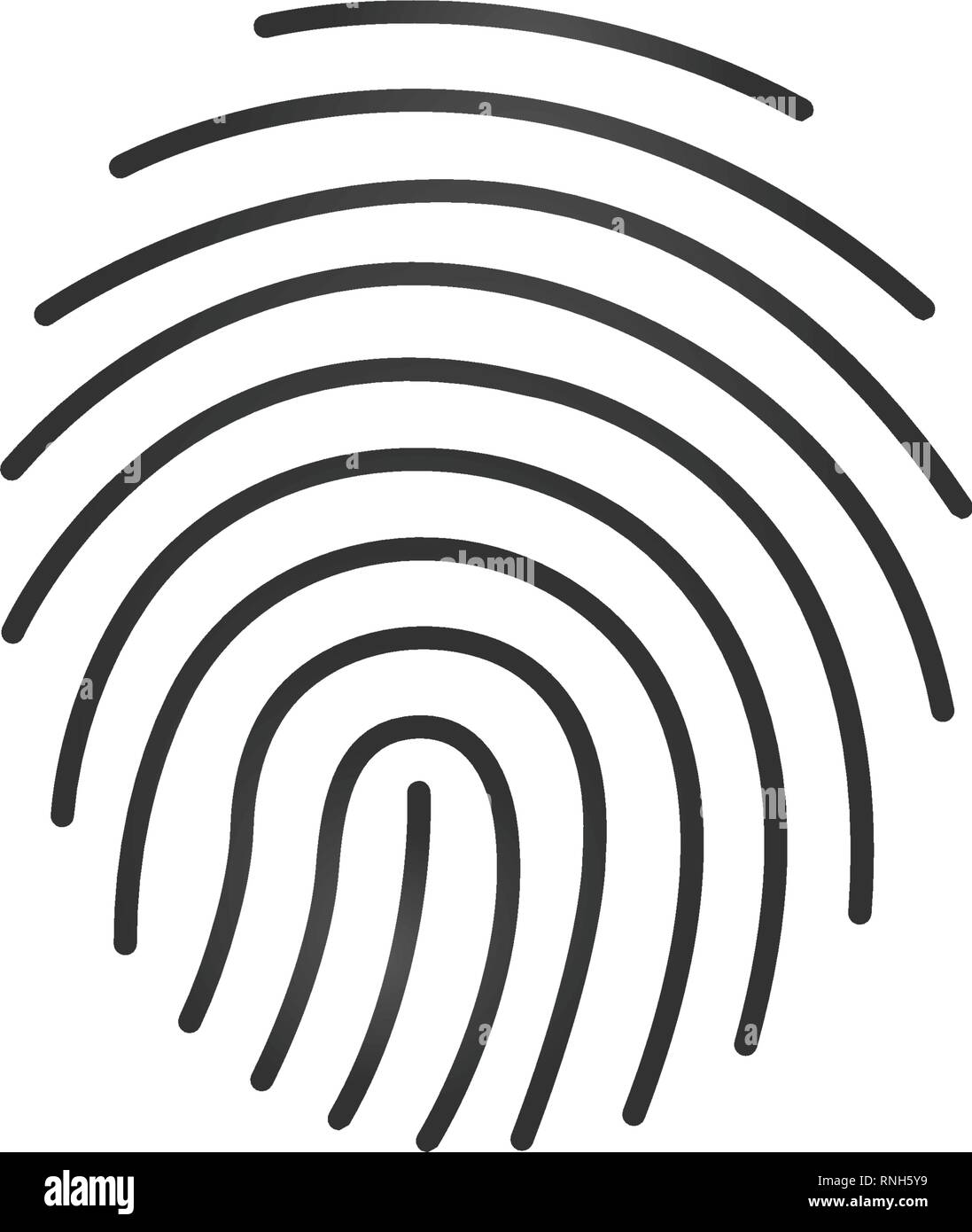 Cryptographic signature glyph icon, security and identity, fingerprint ...