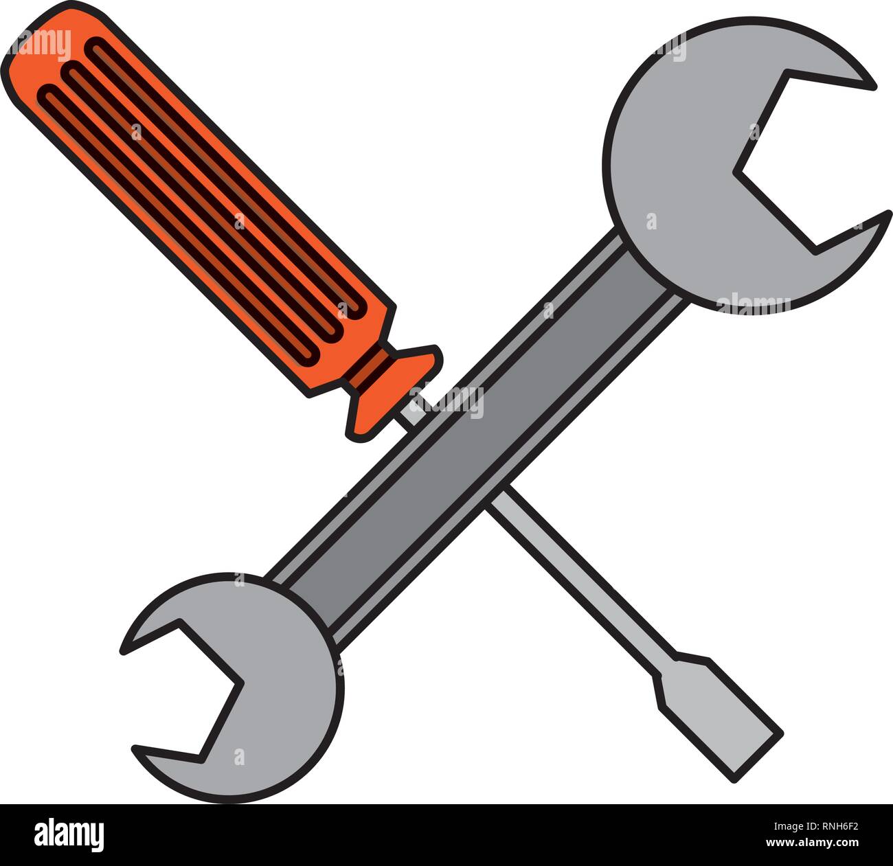 screwdriver and spanner tools Stock Vector Image & Art - Alamy