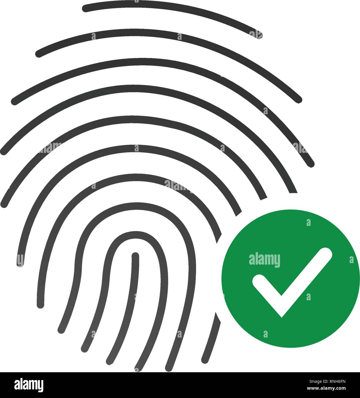 Fingerprint Success Icon, thumbprint with checkmark. vector ...