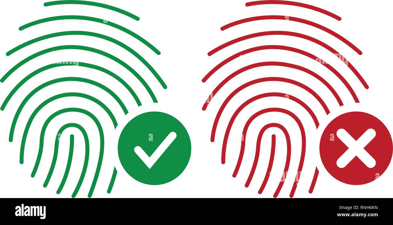 Fingerprint vector icons. Identity finger print or thumbprint set ...