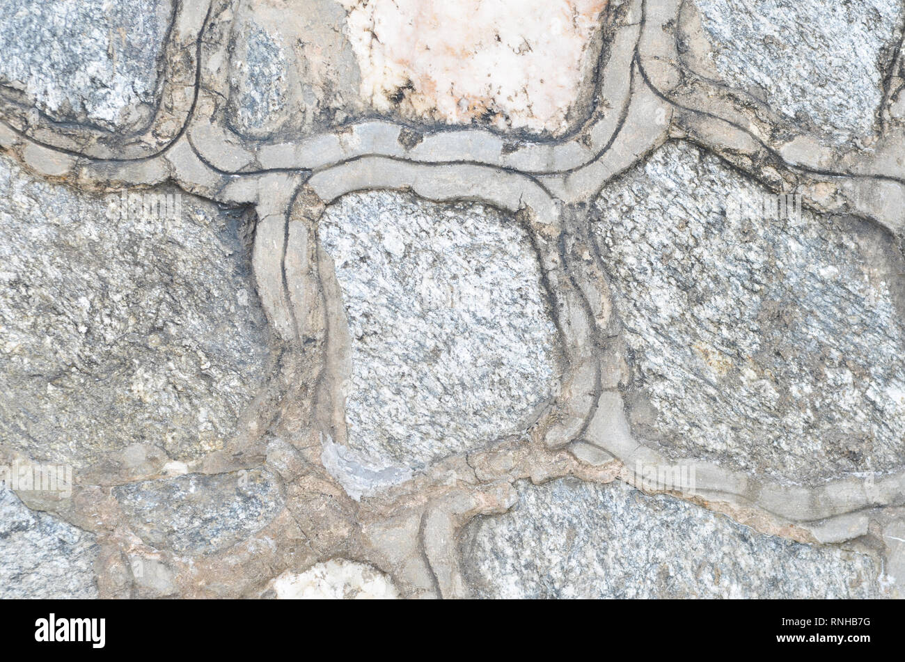 Weathered antique old cracked stone blocks wall retro background Stock ...