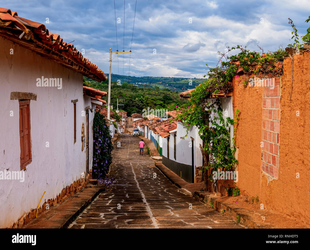 Street of Barichara, Santander Department, Colombia Stock Photo - Alamy