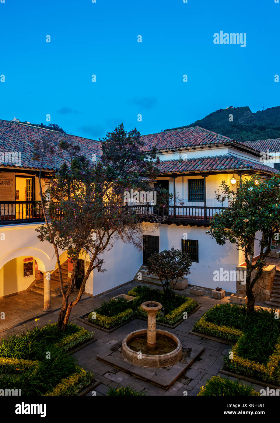 Casa de la Moneda, Coin Museum, dusk, La Candelaria, Bogota, Capital ...