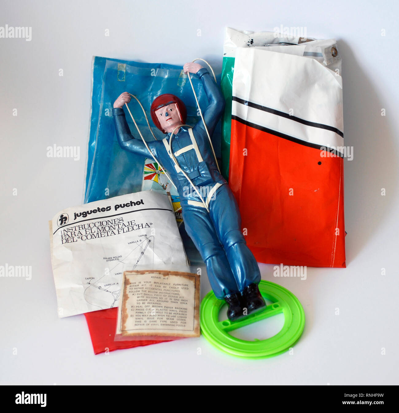 Vintage toy Comet Parachute. Puchol toys. Made in Spain Stock Photo - Alamy