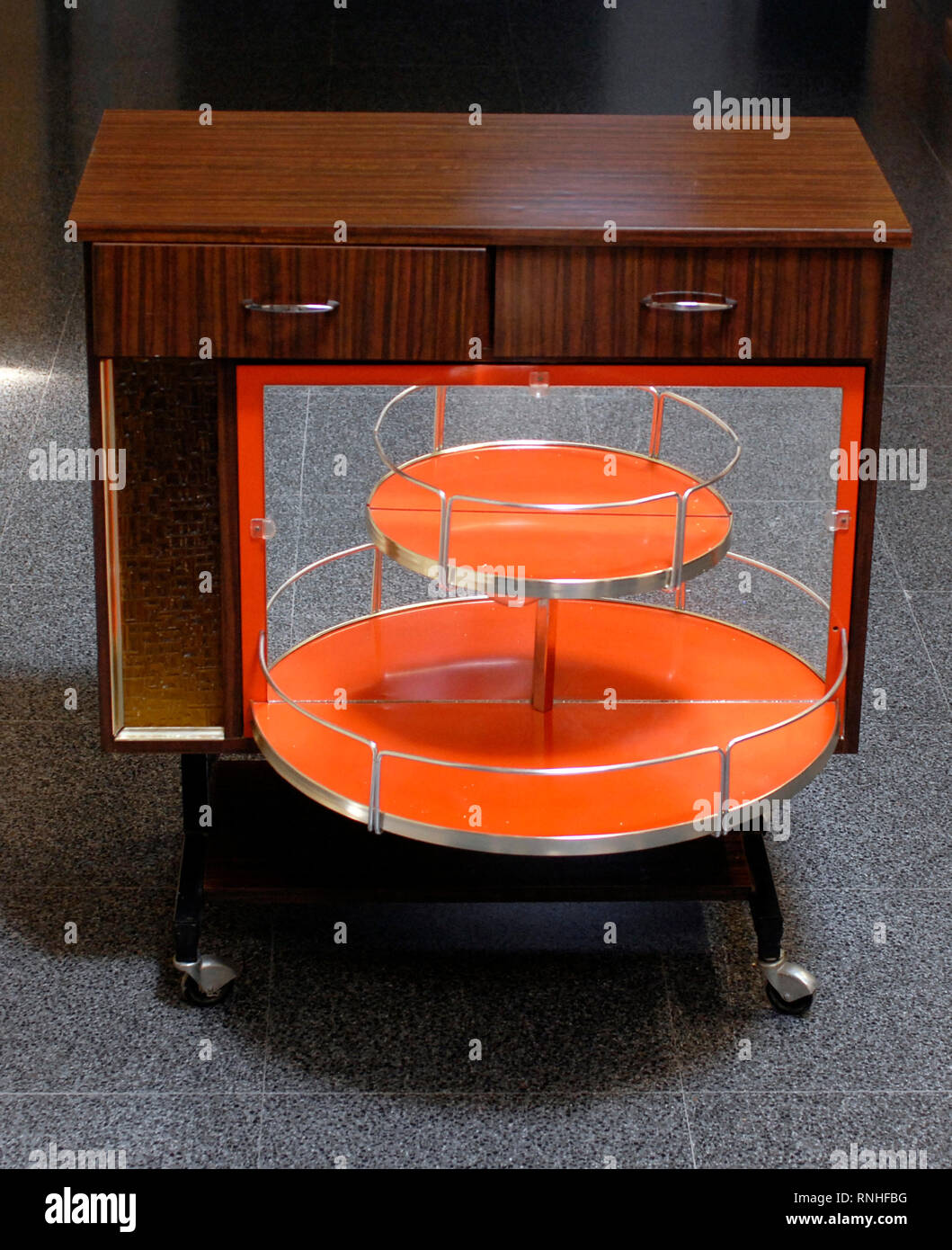 Formica vintage bar cabinet. Original, seventies Stock Photo - Alamy