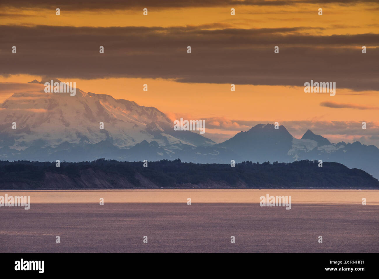 Cook Inlet Sunset, Kenai Peninsula, Alaska, USA Stock Photo - Alamy
