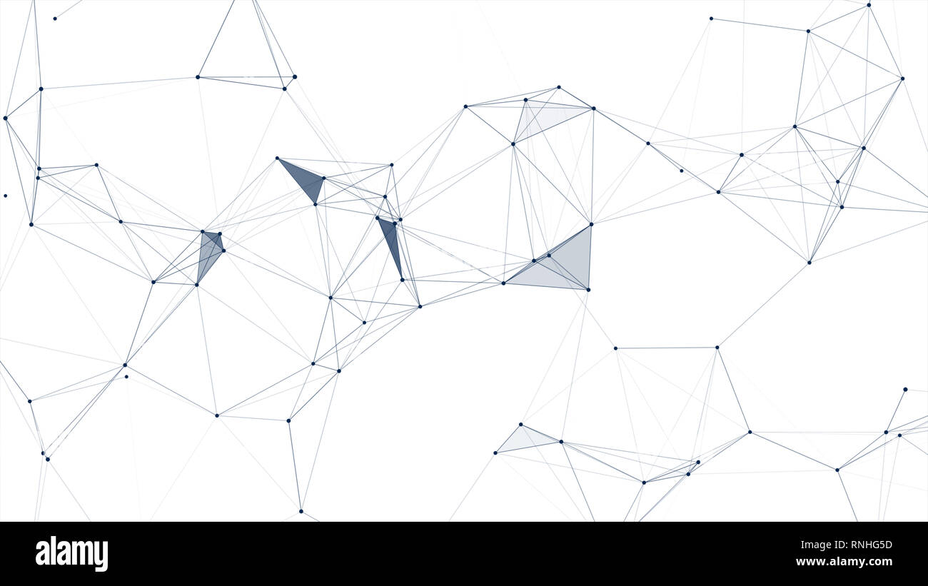 Abstract connected dots and lines on white background. Communication ...