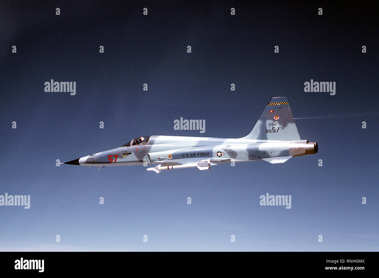 1980 - An air-to-air left side view of an F-5 fighter aircraft of the ...
