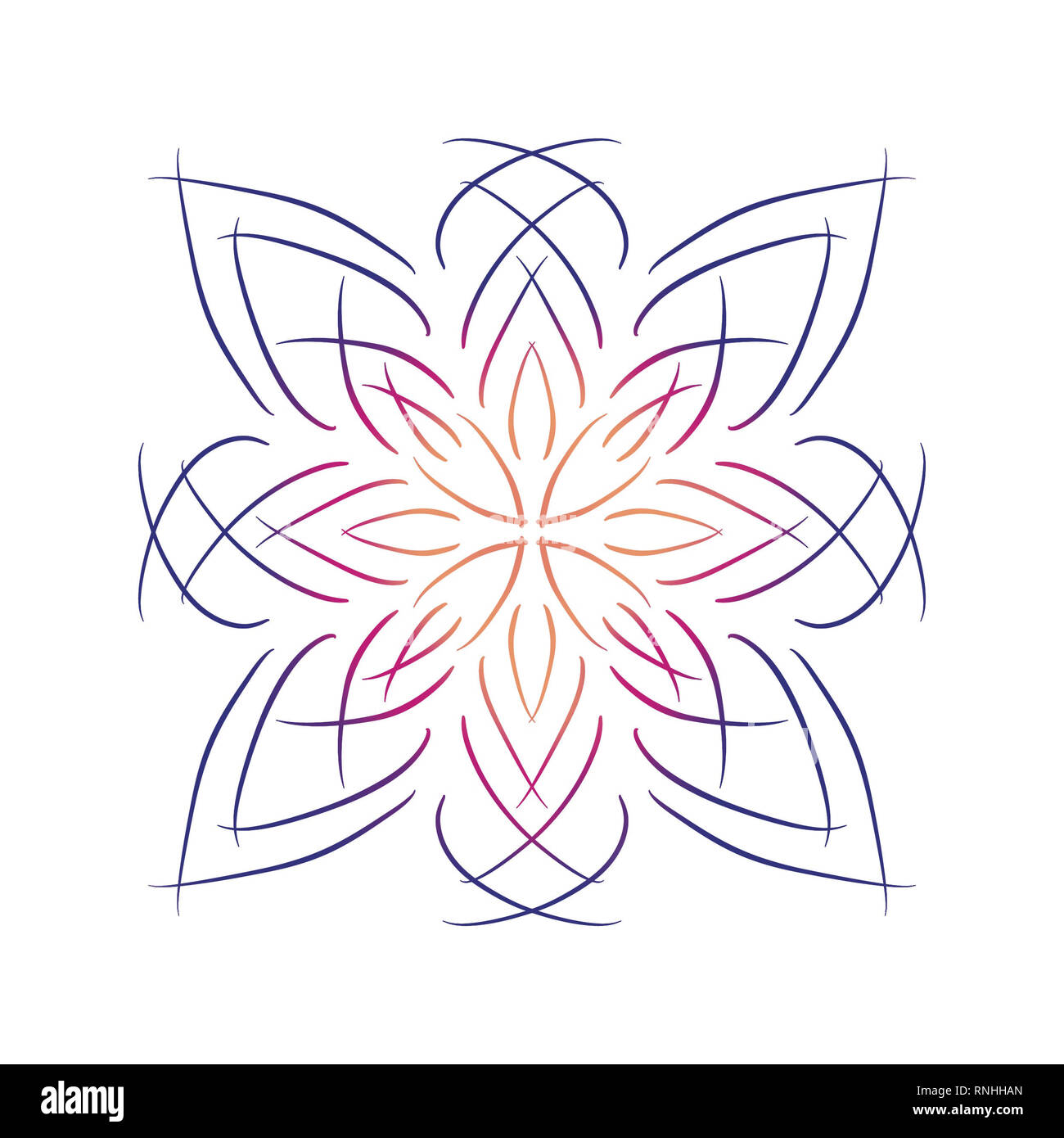 Multicoloured Mandala Ornaments isolated on white, Hand Drawn ...