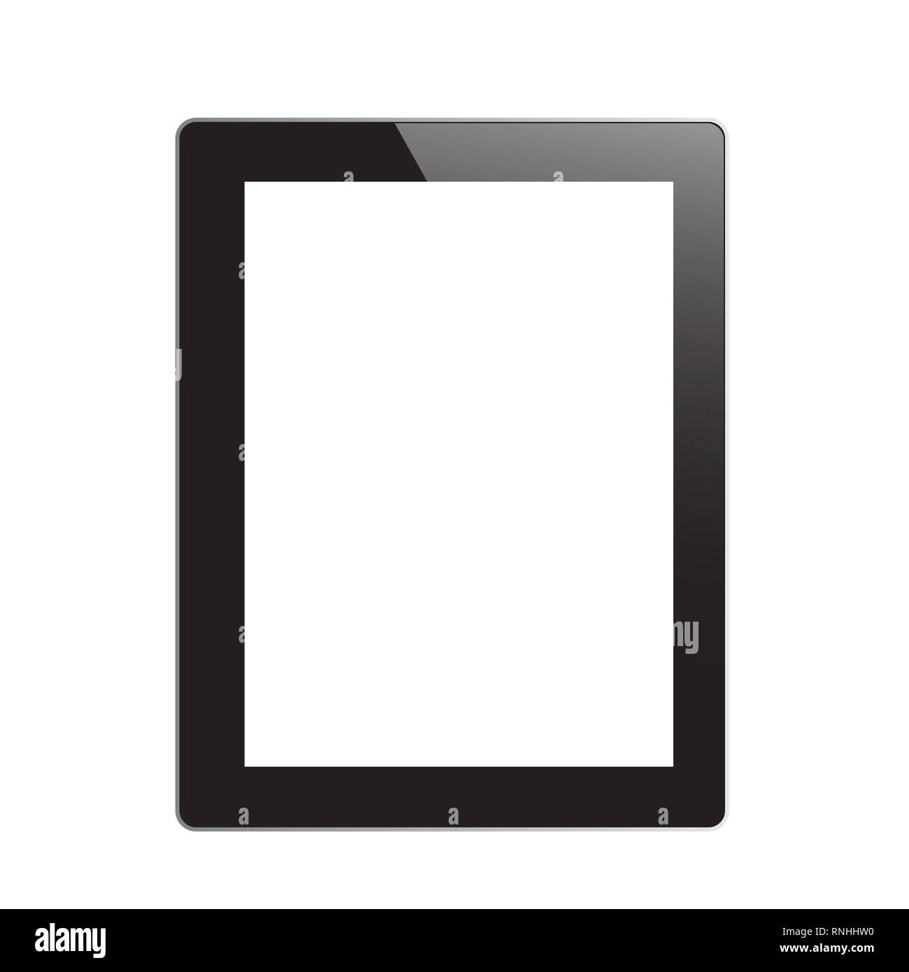 Tablet computer. Black frame vector tablet pc with white screen Stock ...