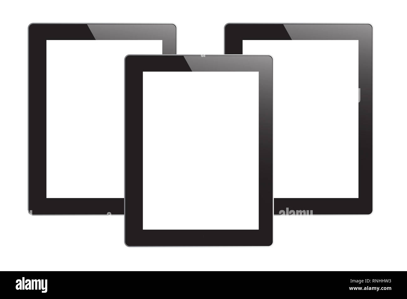 Tablet computer. Black frame vector tablet pc with white screen Stock ...