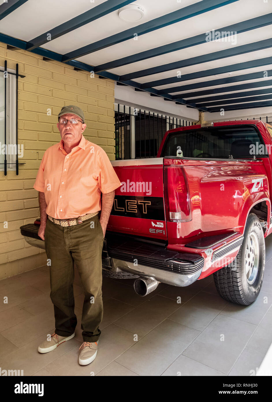 Roberto Escobar Gaviria with his Bullet Proof Chevrolet at Museum House ...