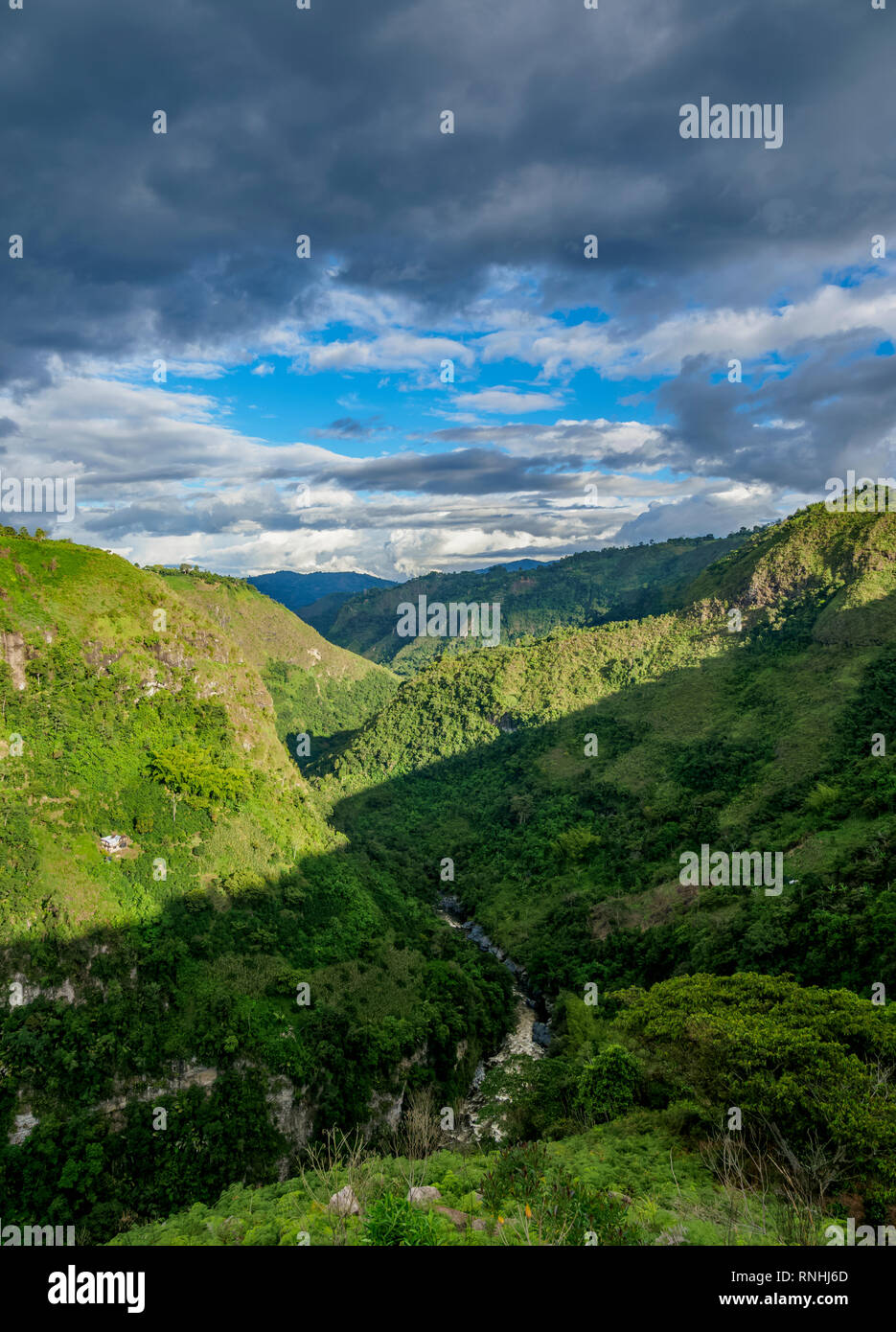 Magdalena River Valley seen from La Chaquira, San Agustin, Huila ...