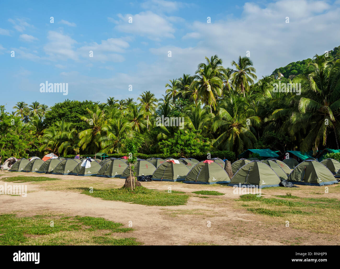 Campsite at El Cabo San Juan del Guia, Tayrona National Natural Park ...