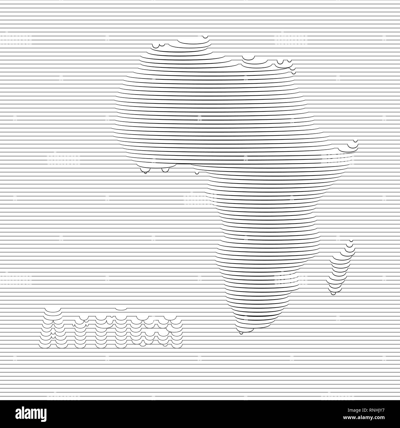Abstract line of Africa map on vector graphic art Stock Vector Image ...