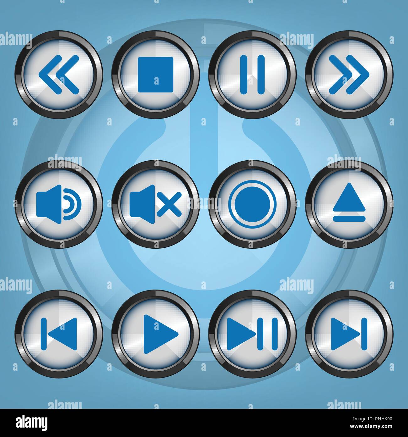 Sound player button and elements Stock Vector Image & Art - Alamy