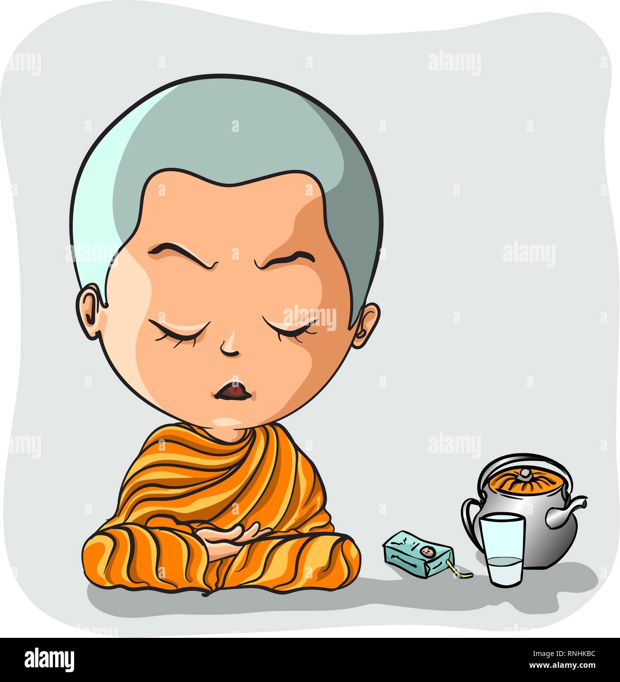 Novice sitting for concentration Stock Vector Image & Art - Alamy