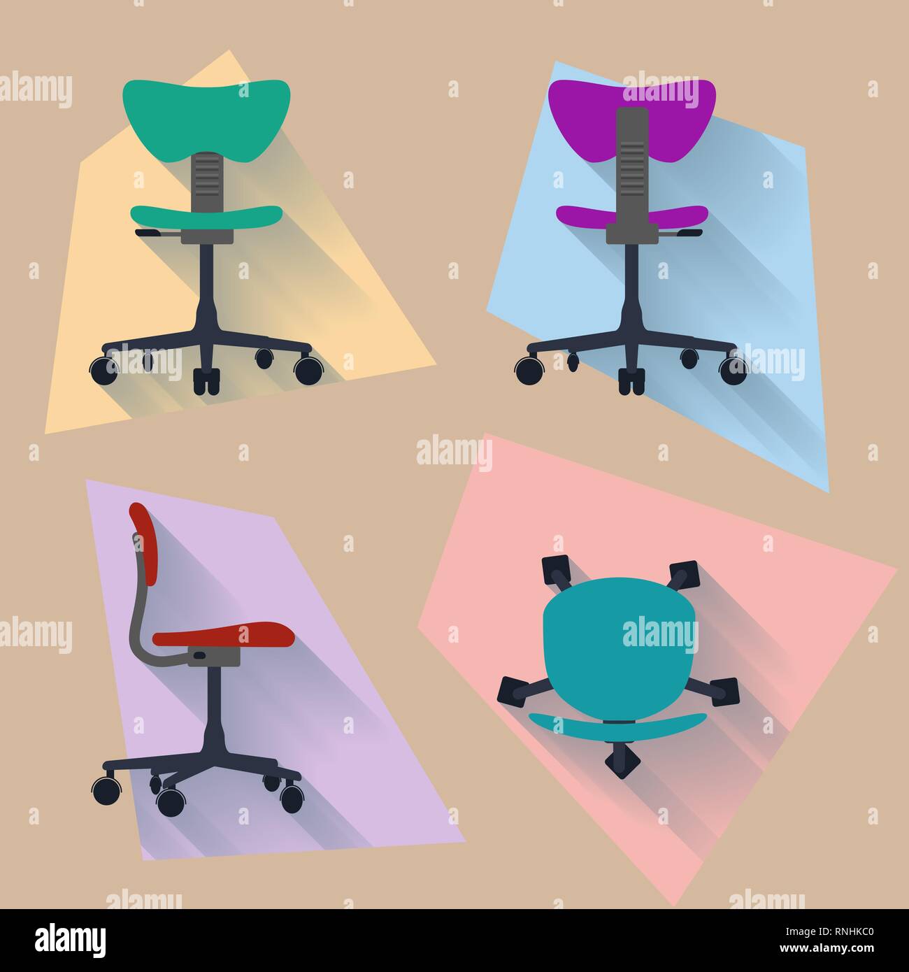 Four direction chair with flat design Stock Vector Image & Art - Alamy